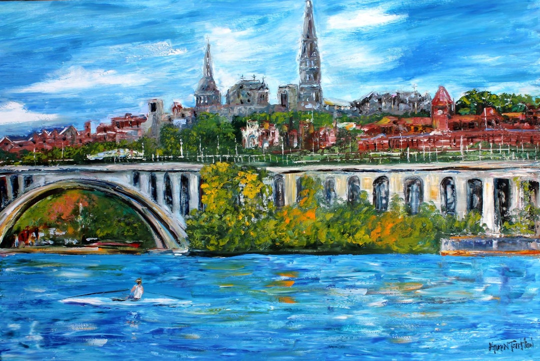 Georgetown Art Print: DC Impressionist Painting on Watercolor Paper - Etsy