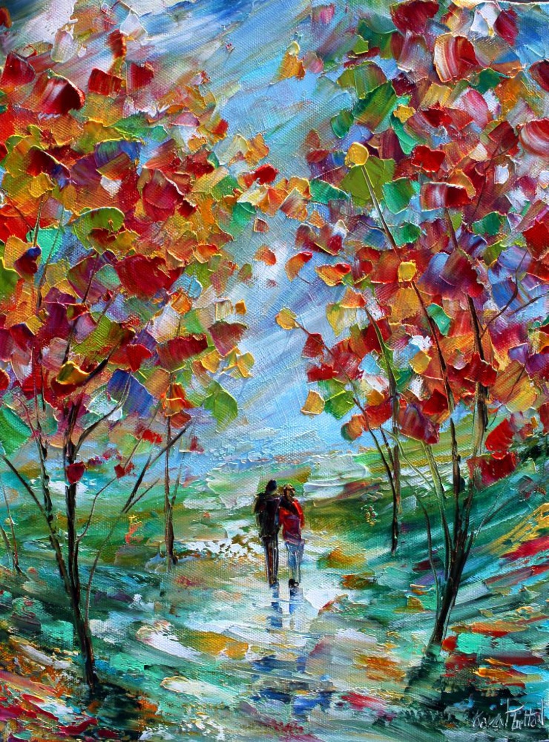 Colorful Romance Print Impressionism Fine Art: Watercolor Paper - Etsy