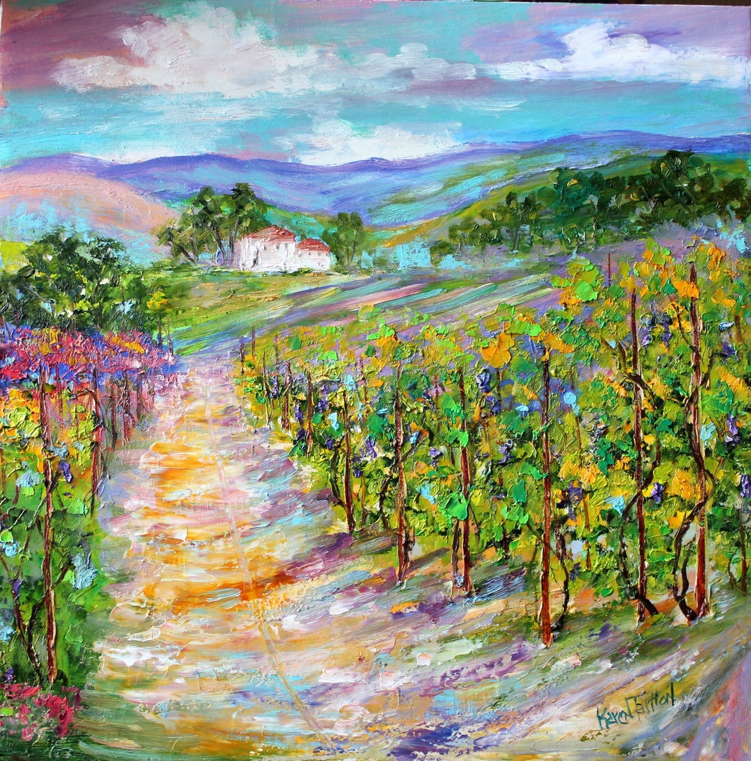 Vineyard Spring Print Made on Watercolor Paper From Image of Past ...