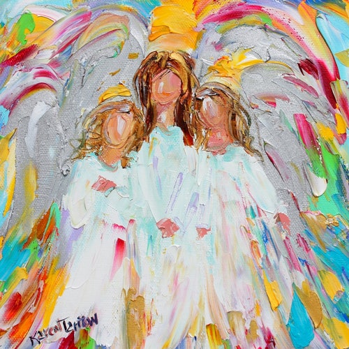 Angels Three Print Angels Art Angels Canvas Print Angel | Etsy