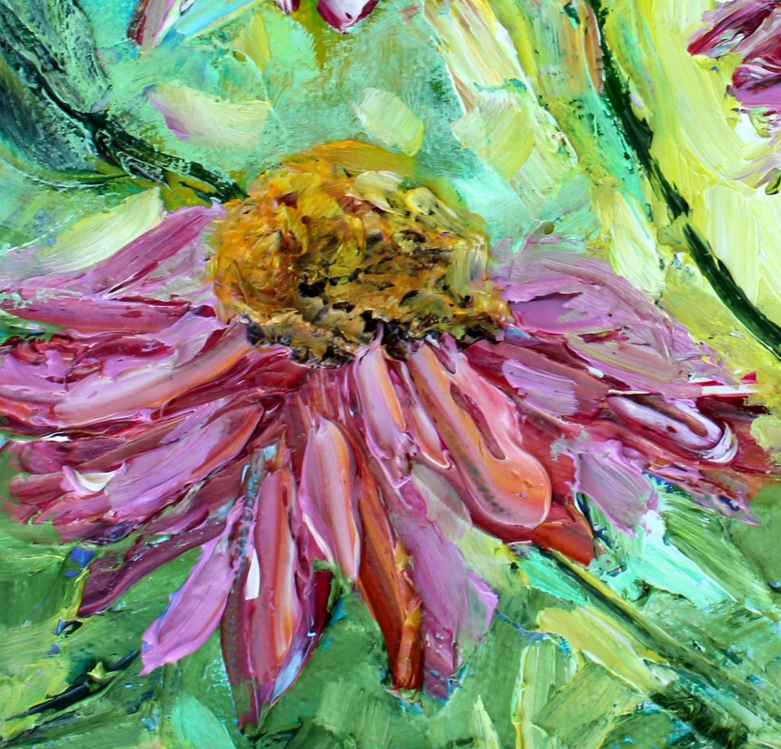 Pink Flowers painting original oil abstract impressionism fine art on ... Pink Flowers painting original oil abstract impressionism fine art on ...