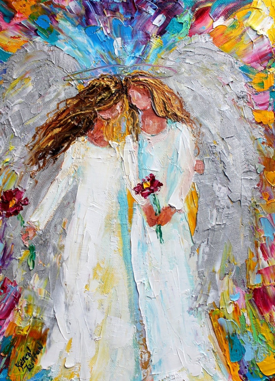Angels Art Print on Canvas: Modern Impressionism - Etsy