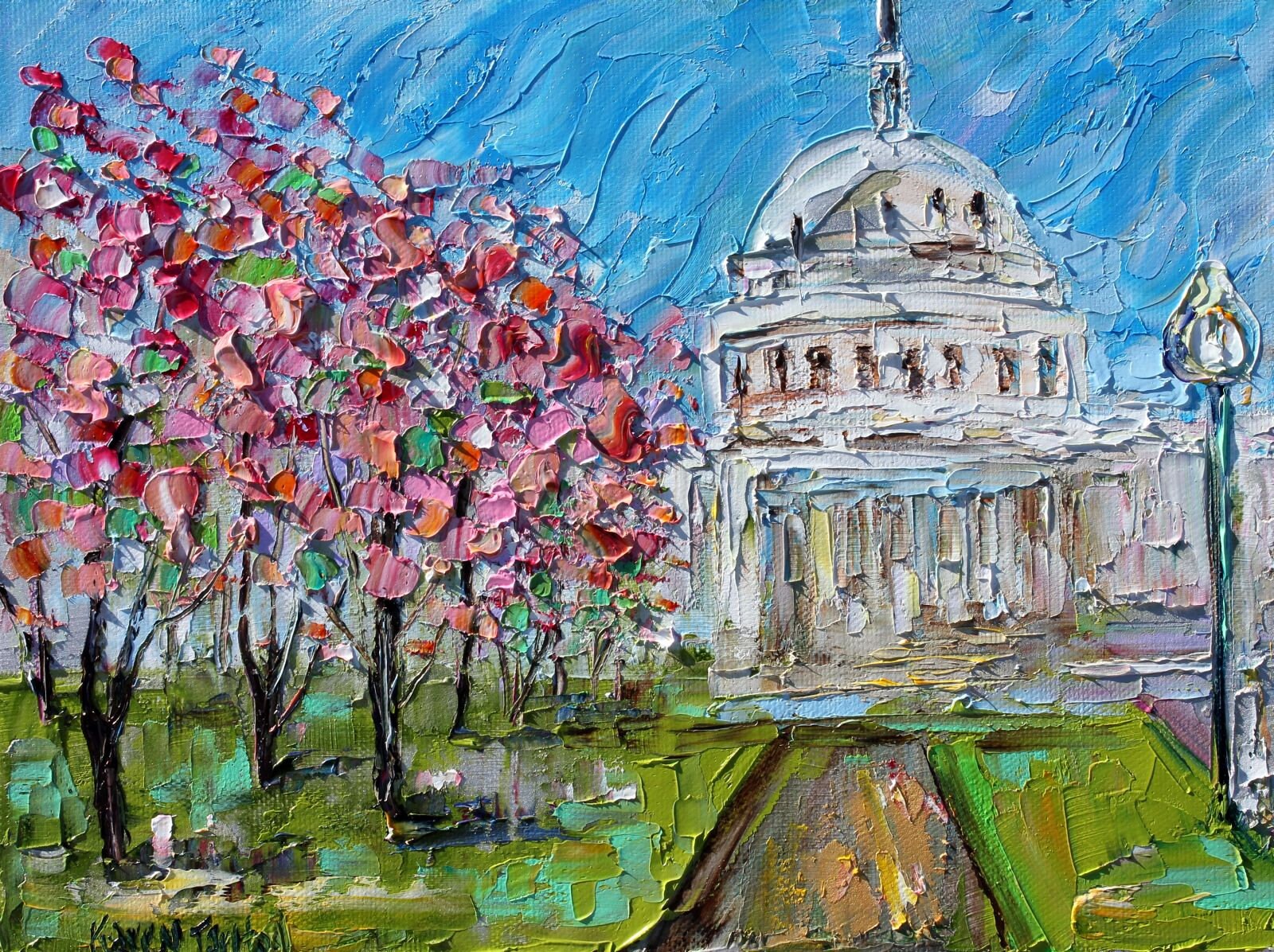 Spring D.C. painting original oil abstract impressionism fine art ...