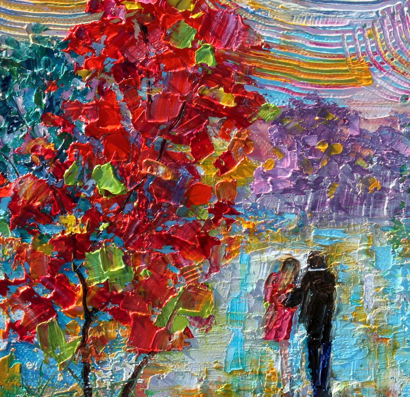 Starry Sky Autumn Romance painting original oil abstract impressionism ...