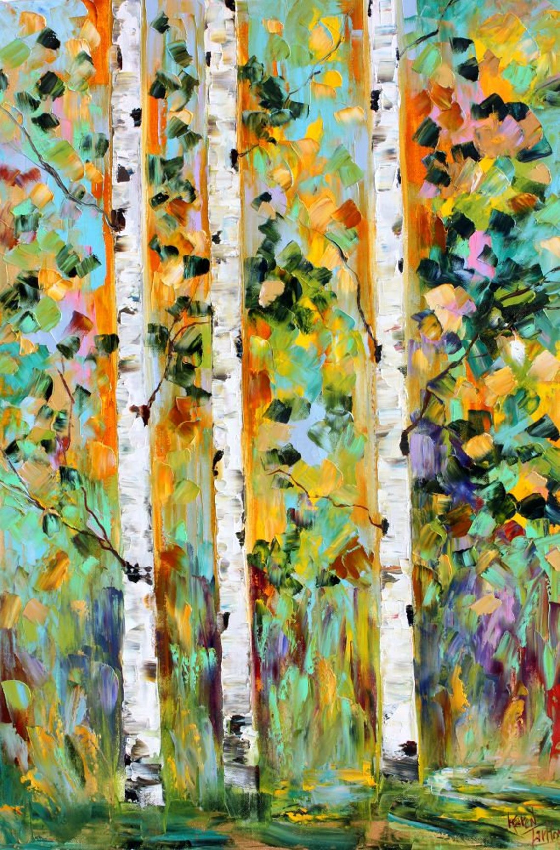 Birch Print Birch Canvas Art Autumn Trees Print on Canvas - Etsy