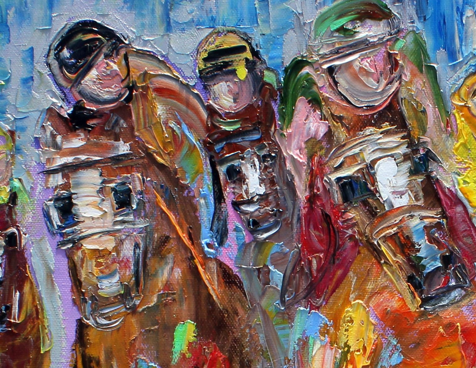Derby Race, Horses painting, equine art, canvas painting original oil ...