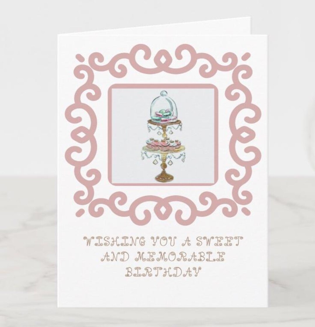 Happy Birthday Greeting Card Macaron Birthday Card Single Card and ...