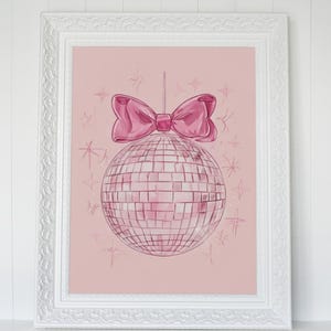 Cute Pink Coquette Disco Ball Poster | Digital Download | Coquette Wall ...