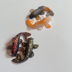 Set of 2-mini Koi Fish Resin Figurine Set: Lucky Kawaii Desk Decor - Etsy