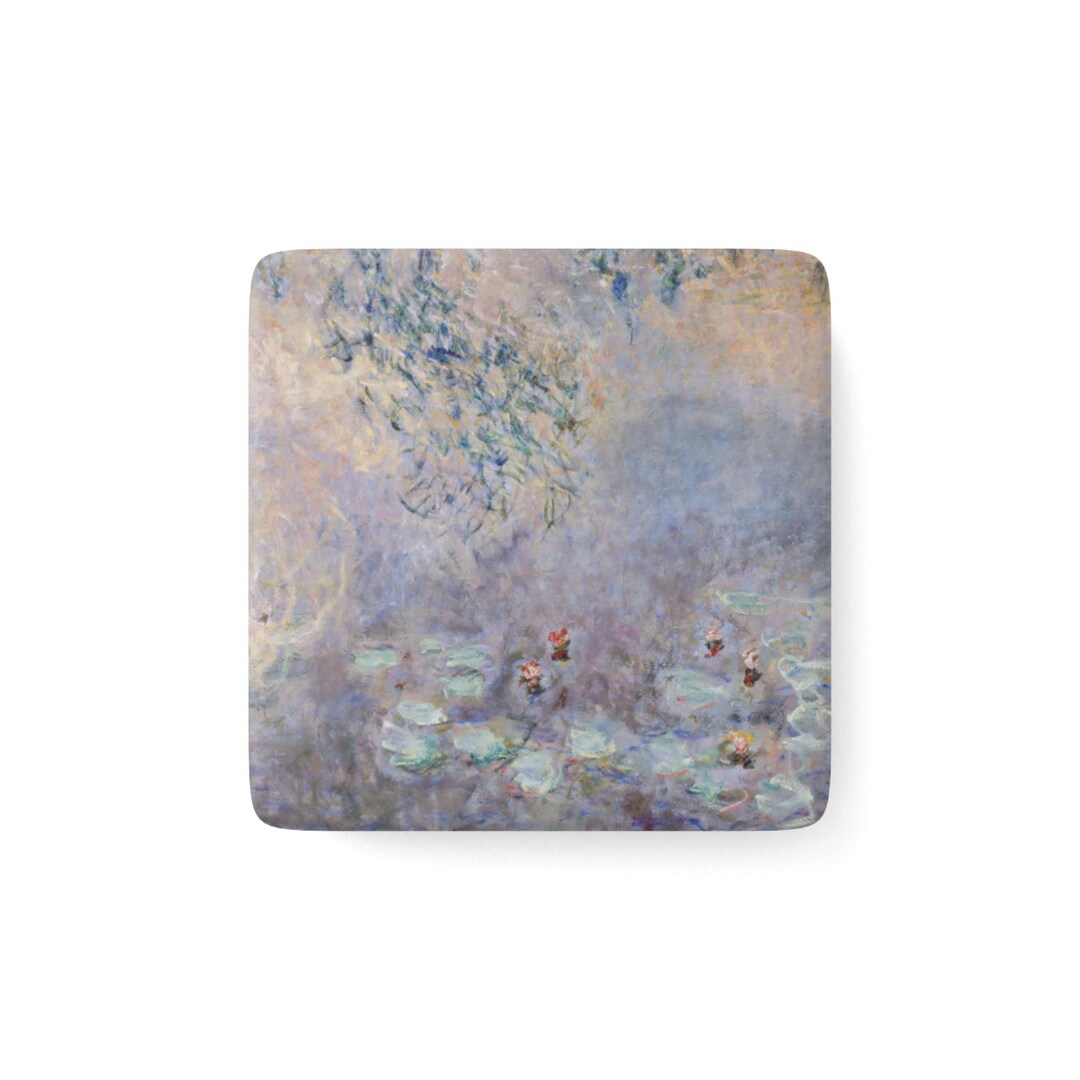 Claude Monet Square Porcelain Magnet - Le Bassin Aux Nymphéas Avec Iris ...