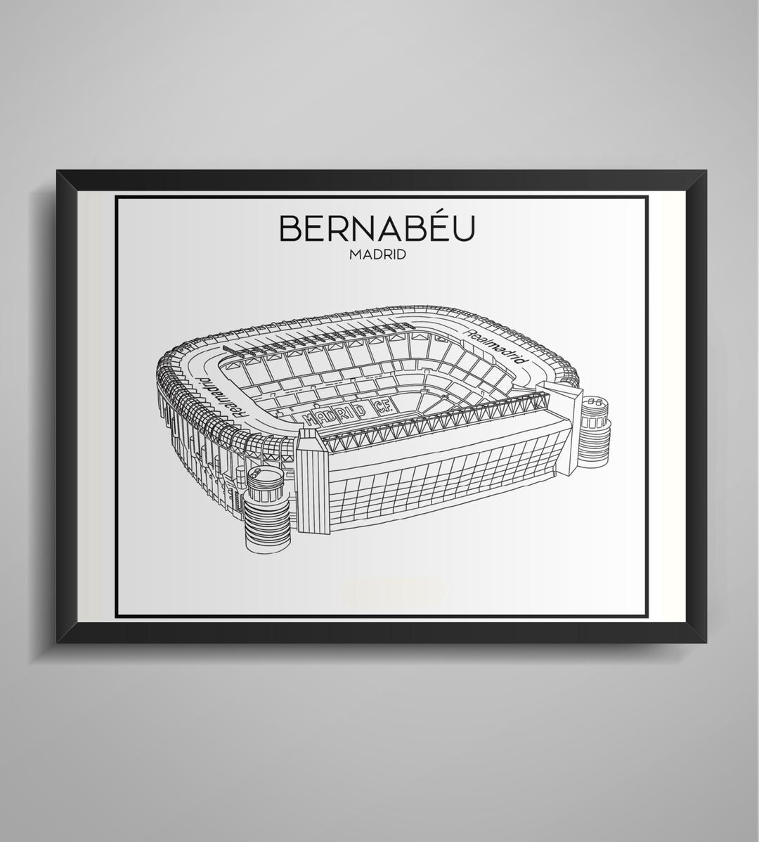 Bernabéu Stadium Print: Real Madrid Football Art (A3, Framed or PDF ...