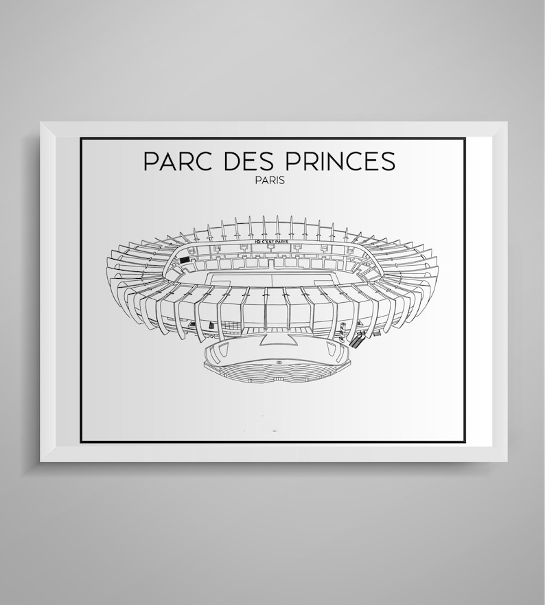Parc Des Princes Stadium Poster Paris Saint Germain PSG Stadium Print ...