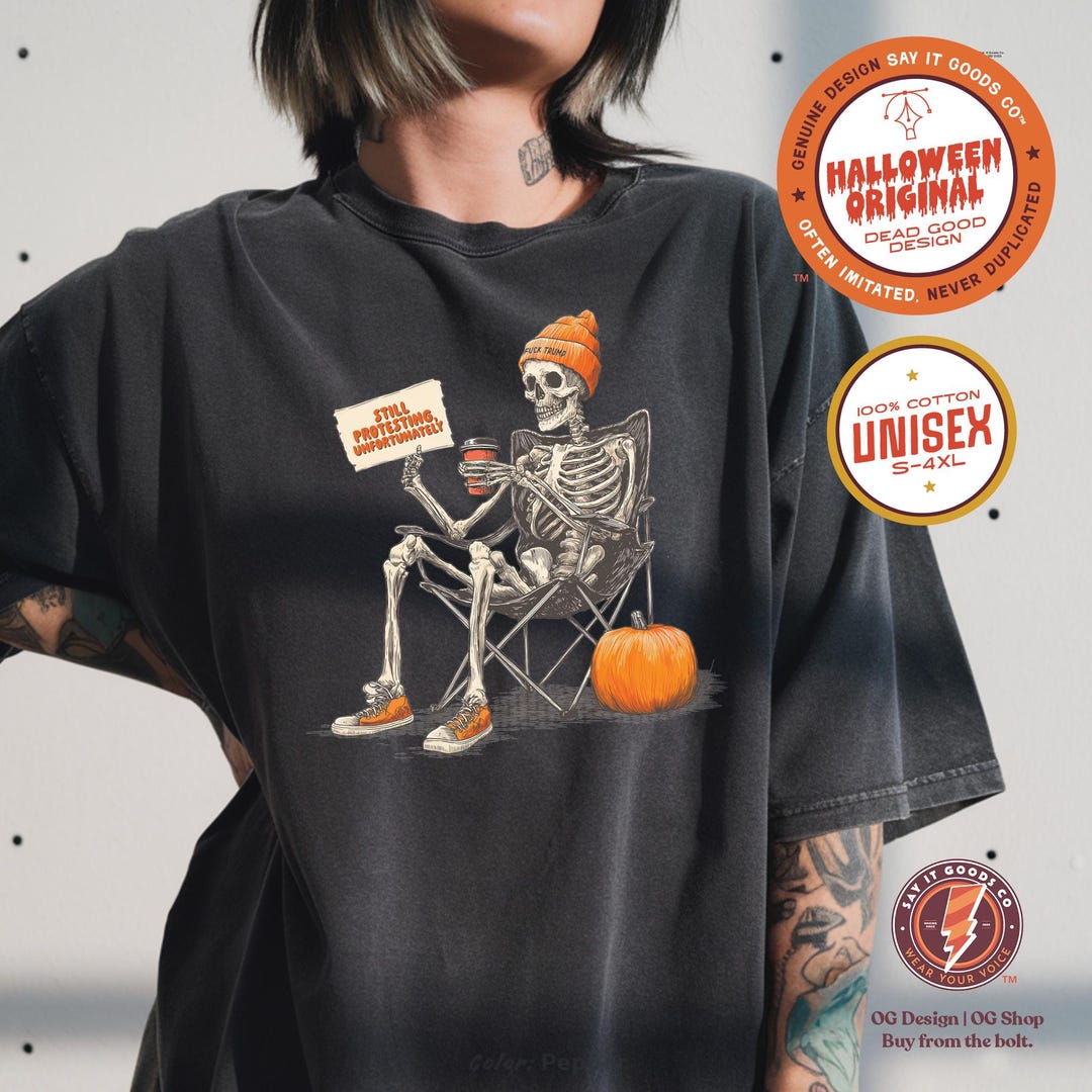 Anti-trump Skeleton Comfort Colors Tee: Political Halloween Costume - Etsy