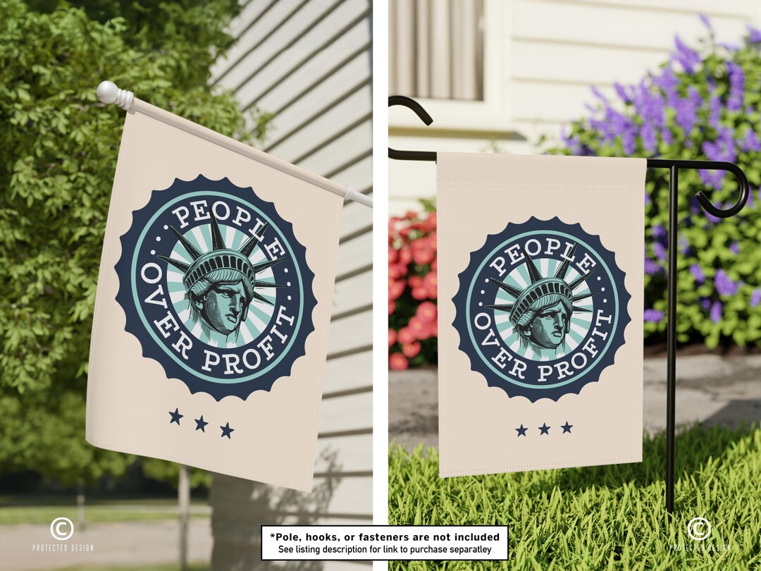 People Over Profit Flag, Anti-trump Garden Banner, Statue of Liberty ...