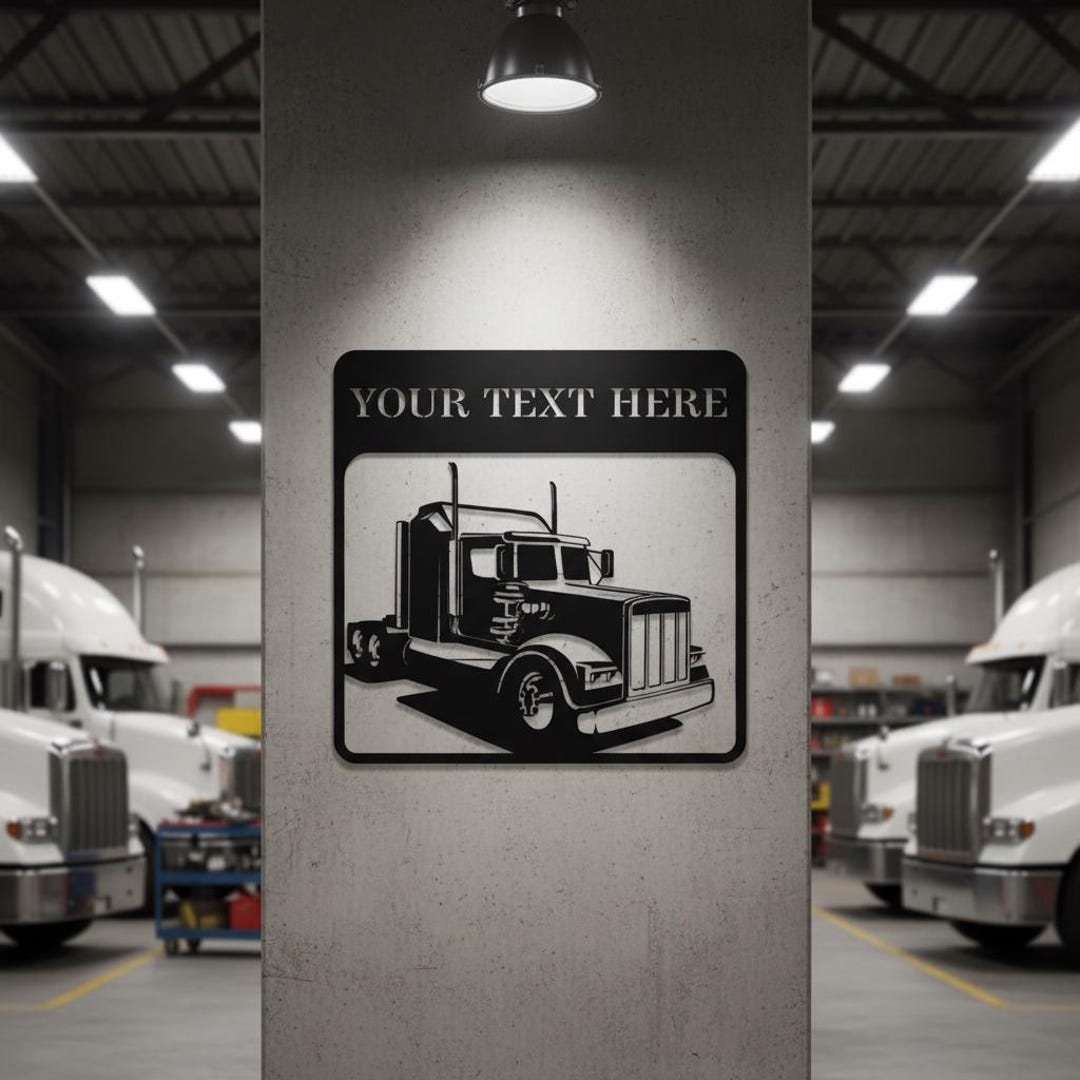 Custom Semi Truck Metal Sign With Name - Personalized Big Rig Wall ...
