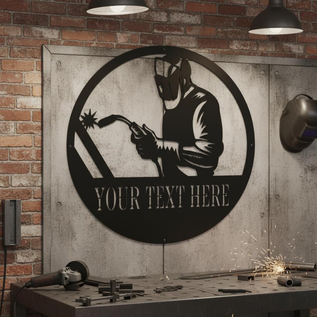 Custom Welder Metal Wall Art - Personalized Welding Name Sign - Industrial Garage Workshop Decor ...