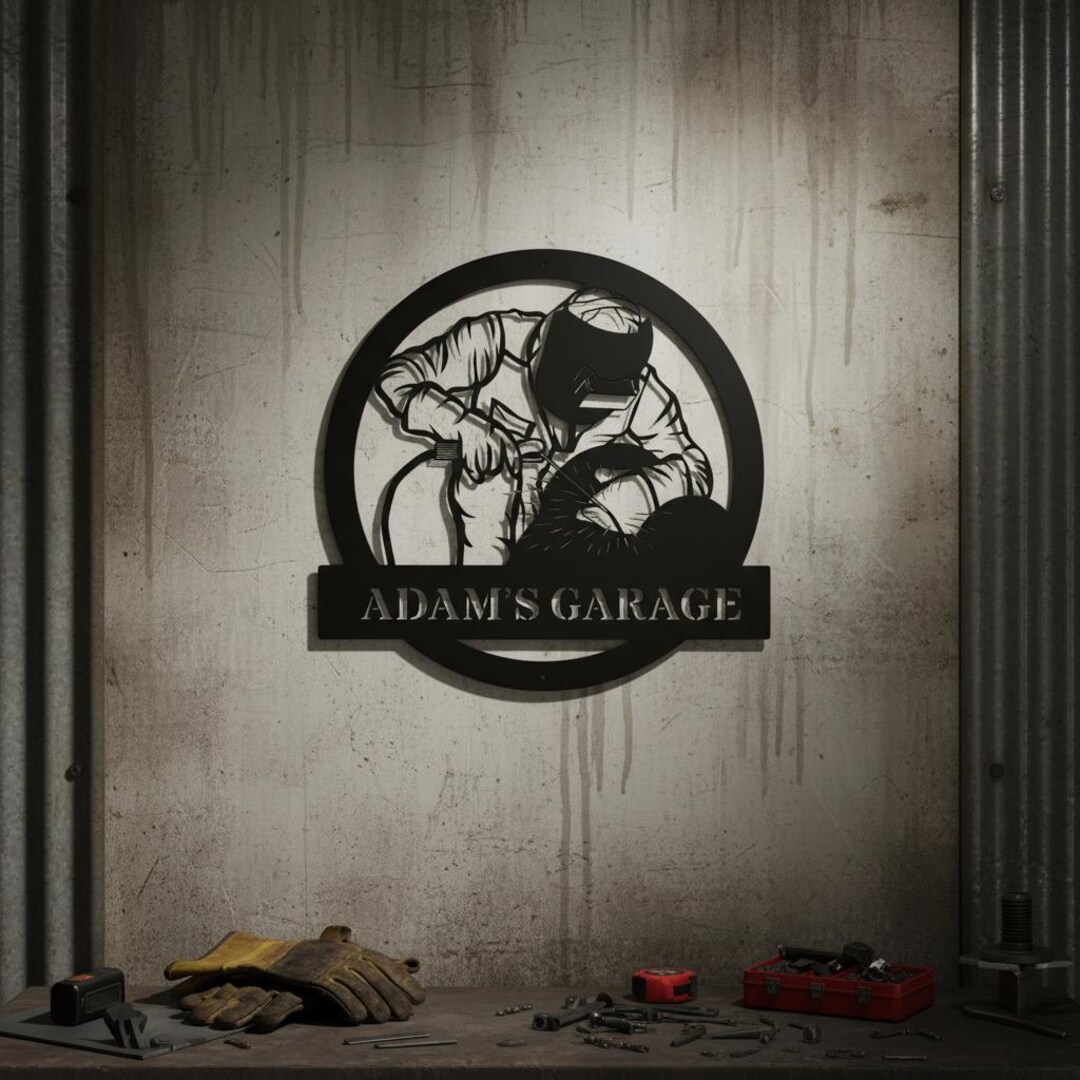 Custom Welder Metal Sign - Personalized Welding Garage Name Plaque - Industrial Workshop Decor ...