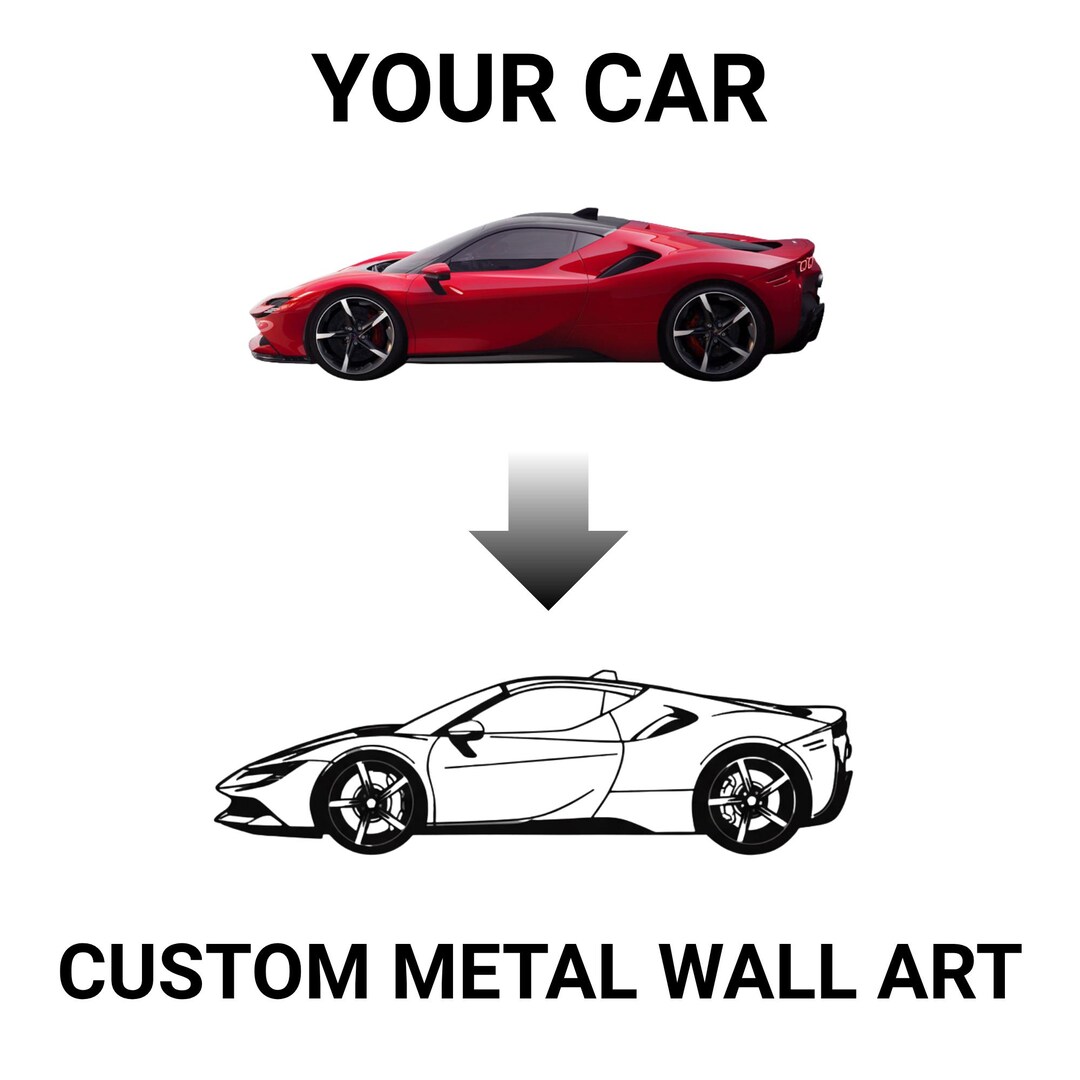 Custom Car Metal Wall Art Sign, Personalized Car Garage Decor for Men ...