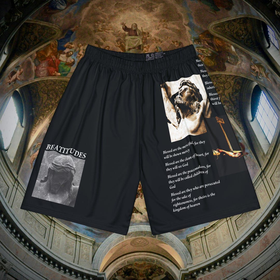 Christian Beatitudes Men's Sports Shorts, Jesus Inspirational Gym ...