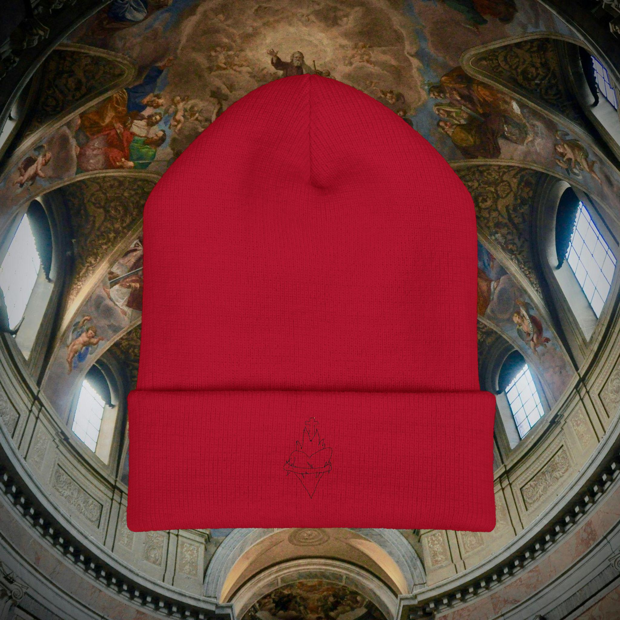 Sacred Heart of Jesus Embroidered Christian Beanie Hat, Love Cozy ...