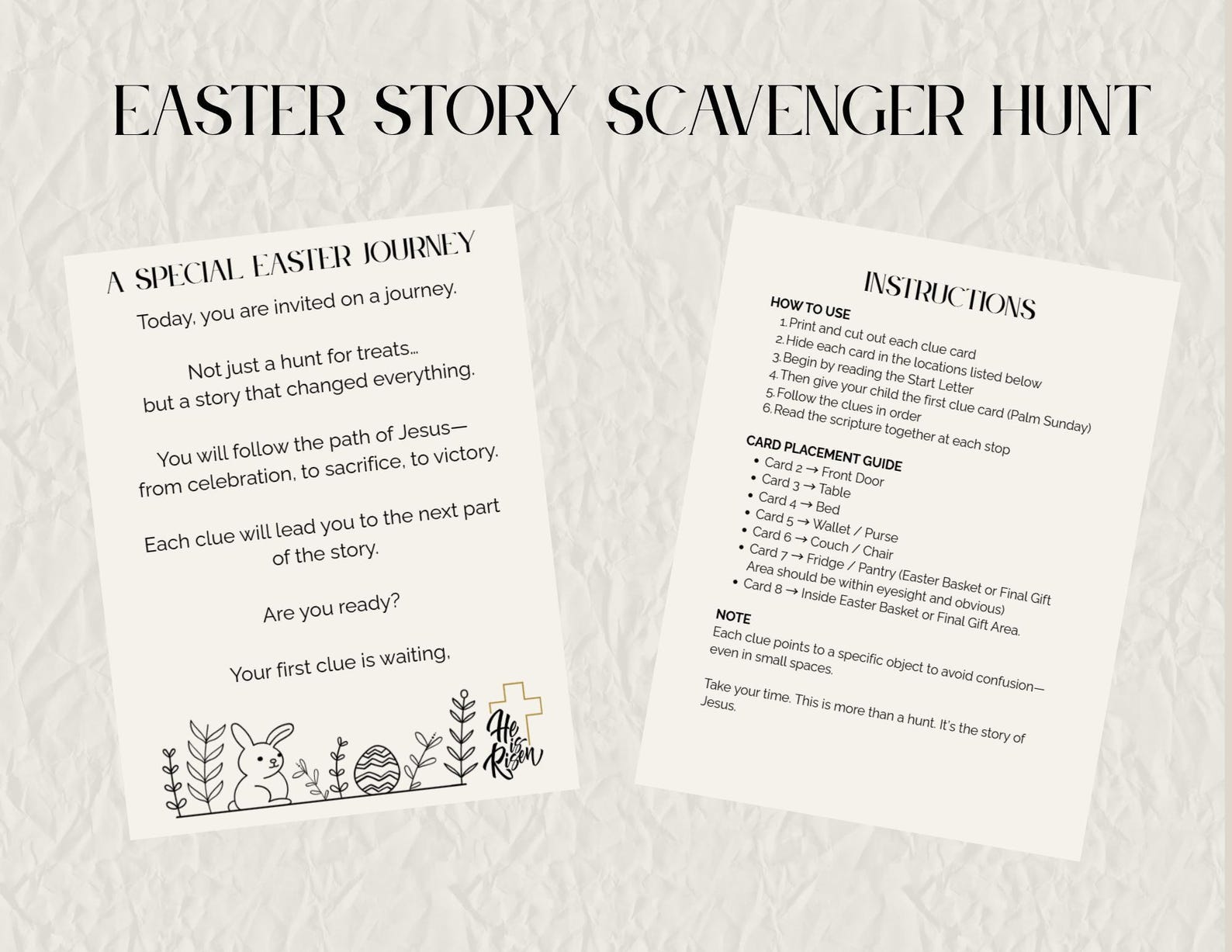 Easter Scavenger Hunt Christian Printable Kids Activity - Etsy