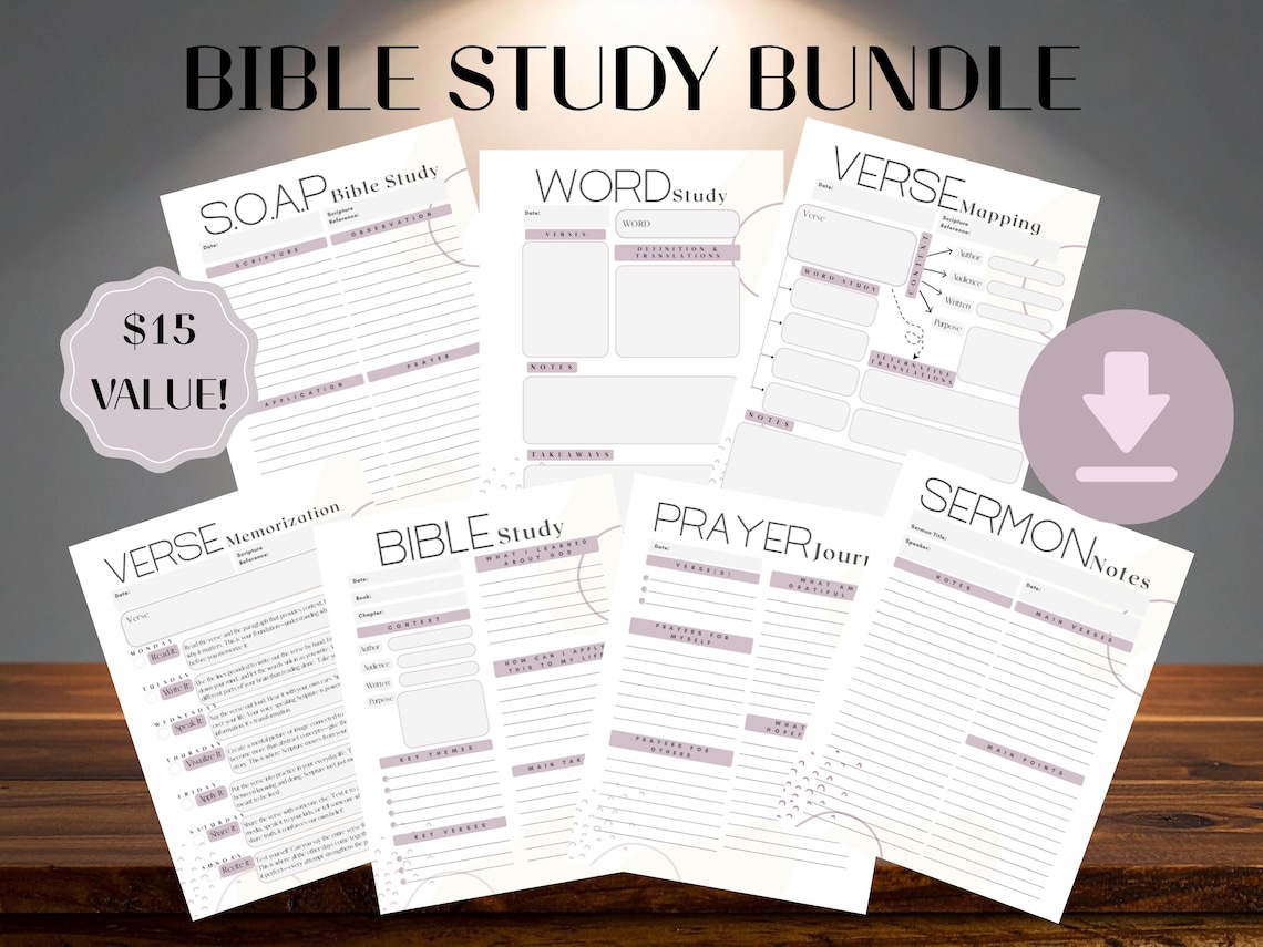 Bible Study Mega Bundle, Verse Mapping, SOAP, Sermon Notes (PDF) - Etsy