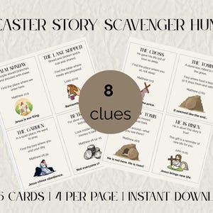 Easter Scavenger Hunt Christian Printable Kids Activity - Etsy