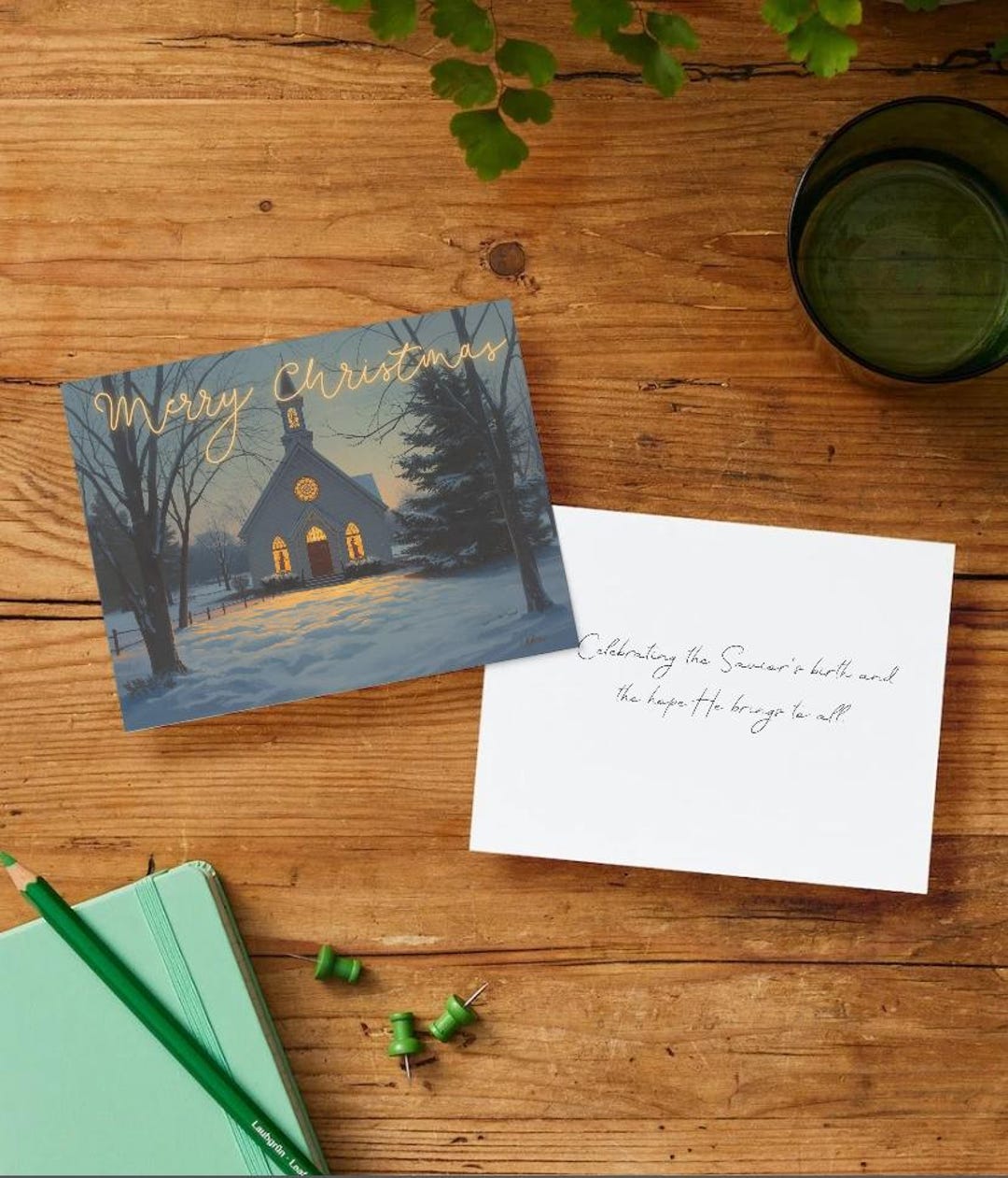 Vintage Church Christmas Cards | Christian Holiday Greetings (digital ...