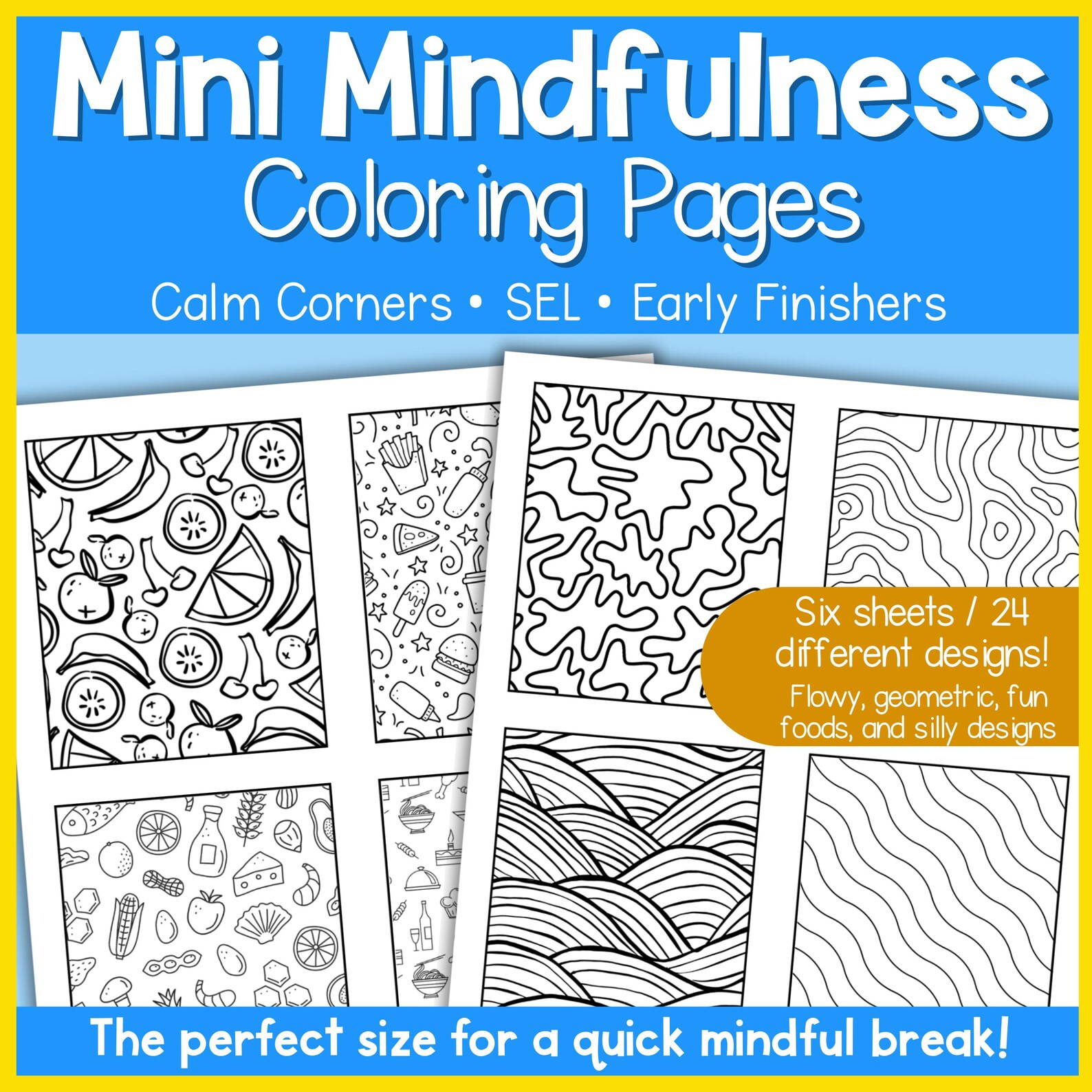 Mini Mindfulness Coloring Pages | Calm Corner SEL Activities | State ...