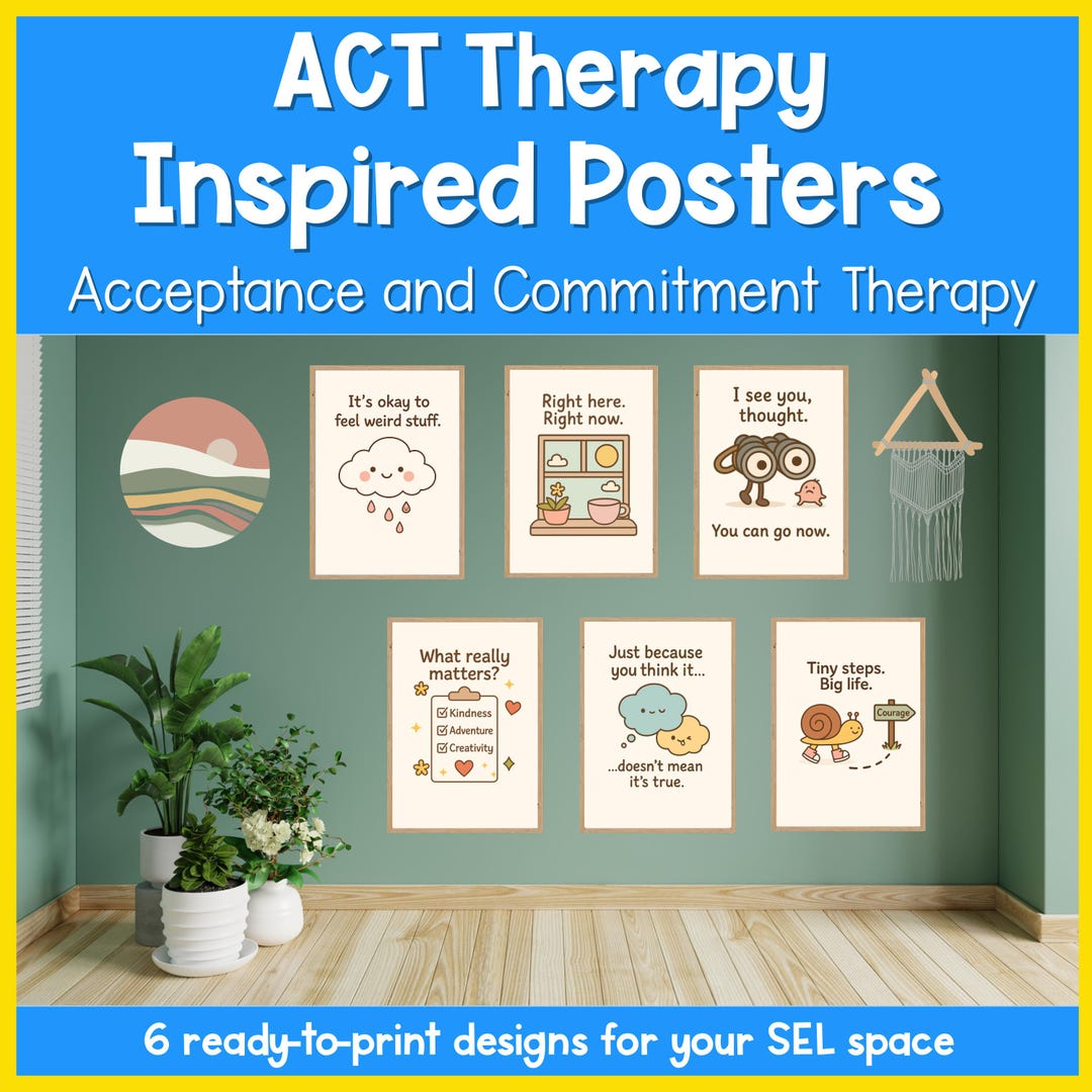 Act-inspired Counseling Posters | Printable Therapy Office Decor ...