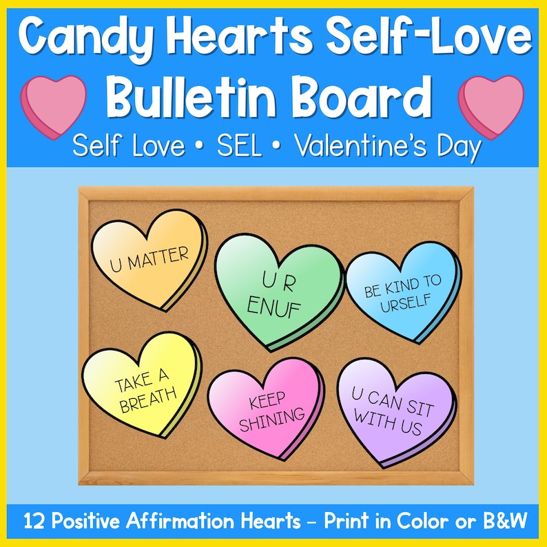 Candy Conversation Hearts Bulletin Board, Coloring Pages, or Valentine ...