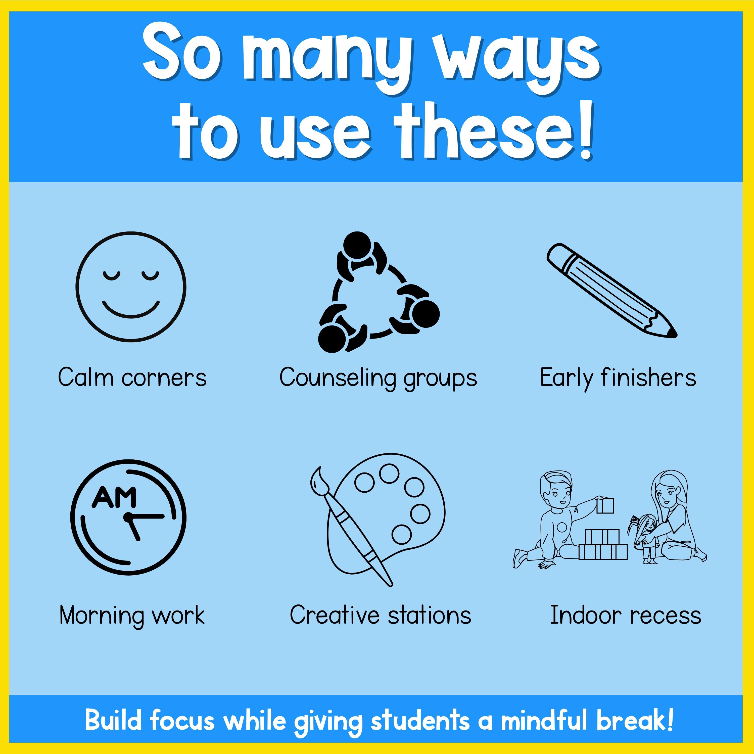 Mini Mindfulness Coloring Pages | Calm Corner SEL Activities | State ...