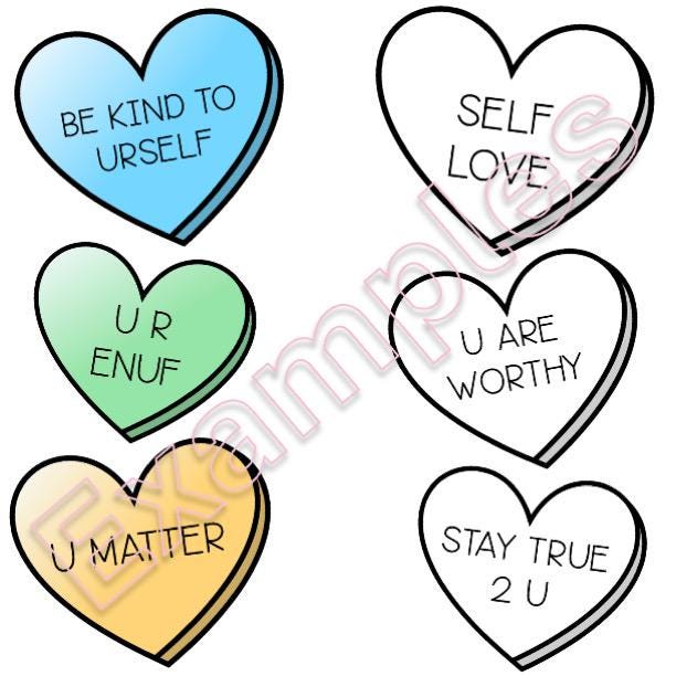 Candy Conversation Hearts Bulletin Board, Coloring Pages, or Valentine ...