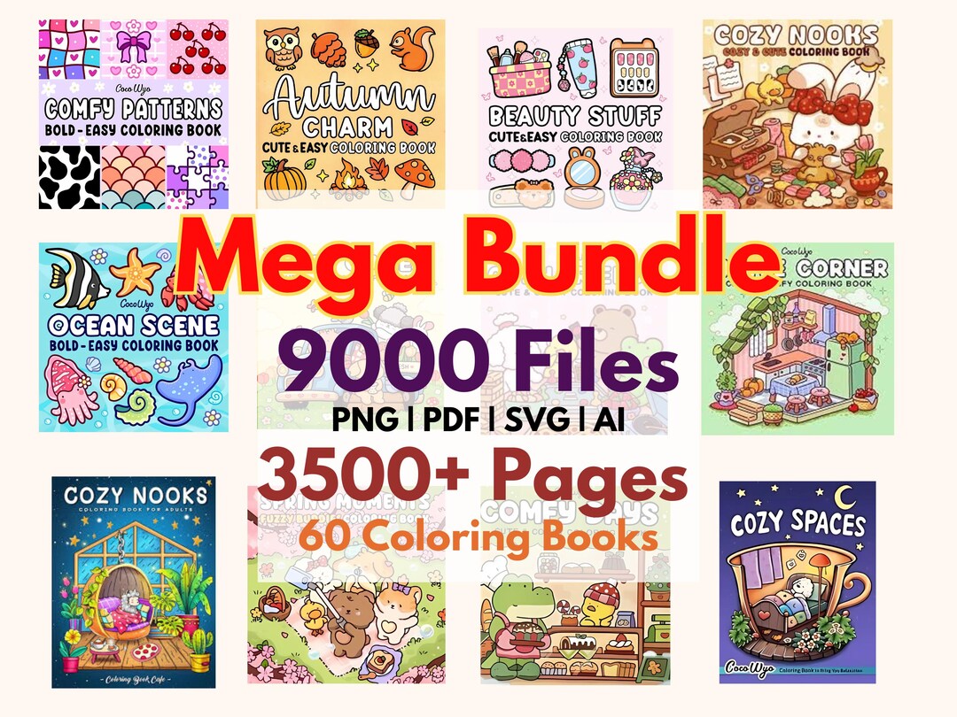 3500+ Coloring Pages Mega Bundle| 9000+ Files Pdf Png Svg and Ai ...