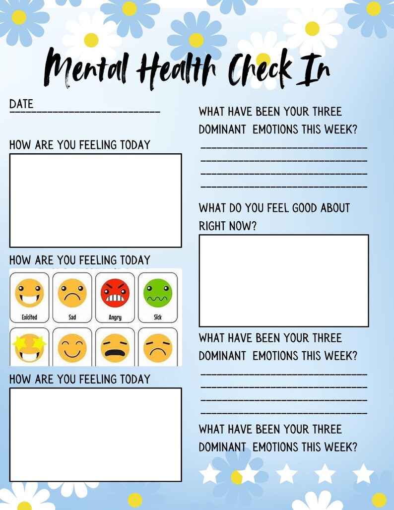 Mental Health Check-in Form for Mental Health Providers - Etsy