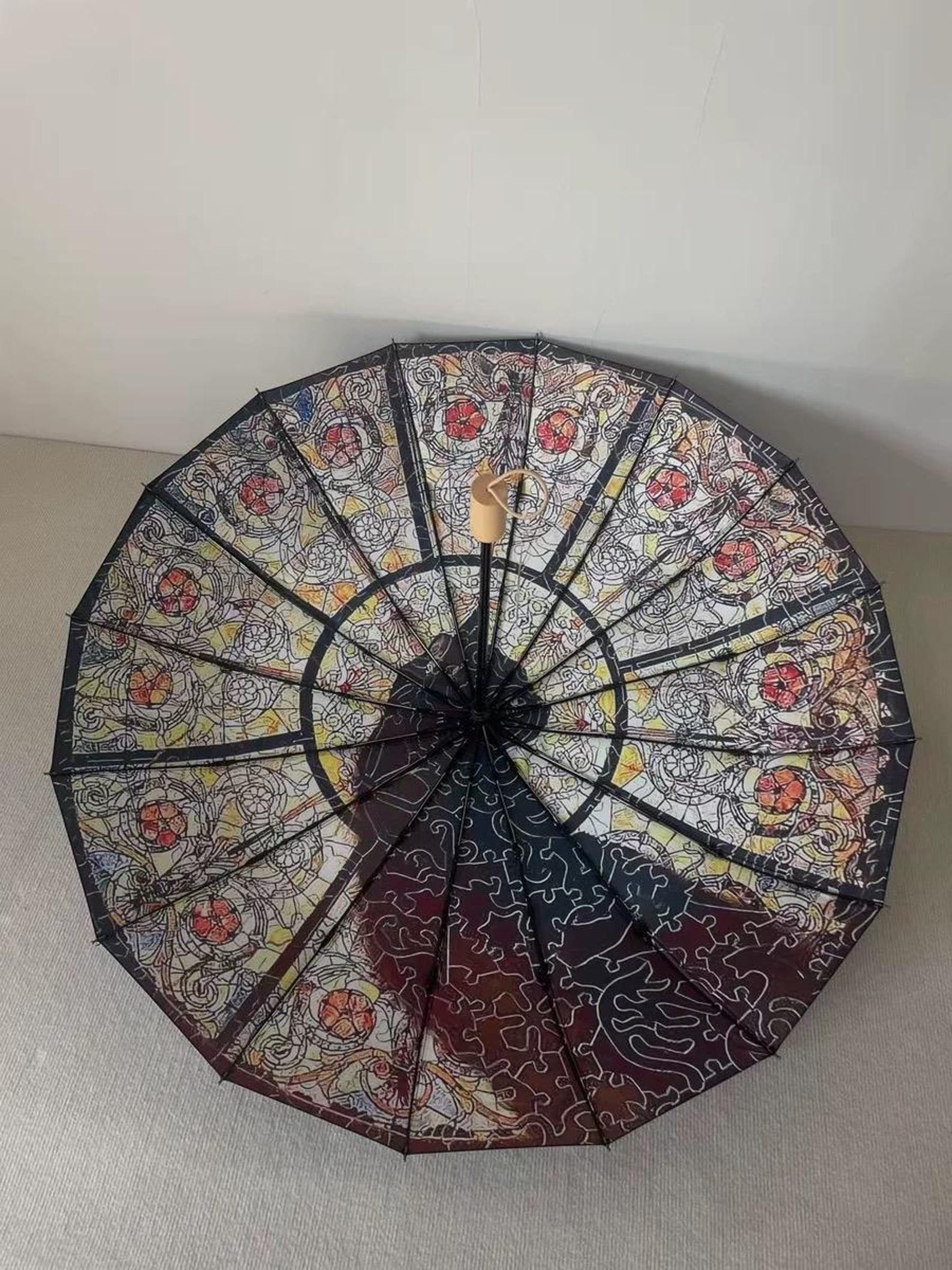 Stained Glass Cat Umbrella: Gothic Church Window Art, UPF 50+ - Etsy