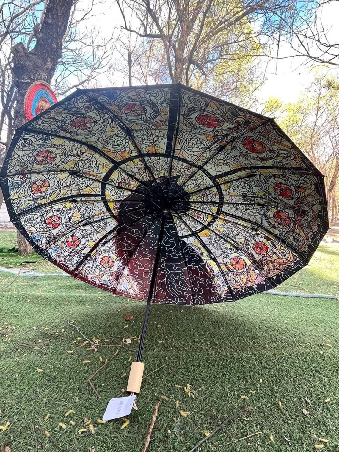 Stained Glass Cat Umbrella: Gothic Church Window Art, UPF 50+ - Etsy