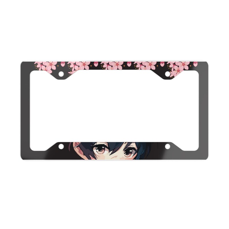 Black Anime License Plate Frame, Cherry Blossom Cute Car Accessories ...