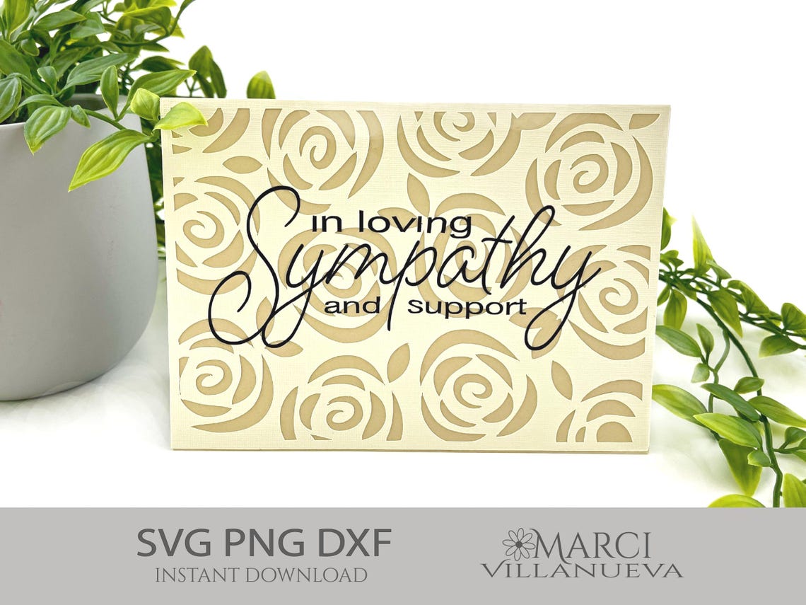Sympathy Card SVG: Floral Cutout Condolence Card (digital Download) - Etsy