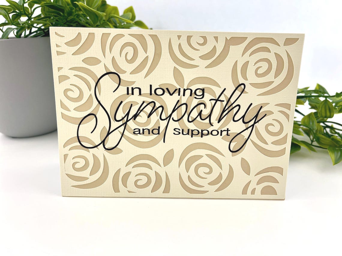 Sympathy Card SVG: Floral Cutout Condolence Card (digital Download) - Etsy