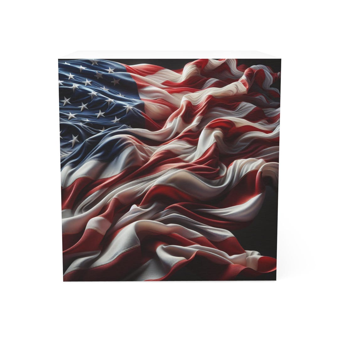 Note Cube, Patriotic American Flag Note Pad, USA Independence Day Desk ...