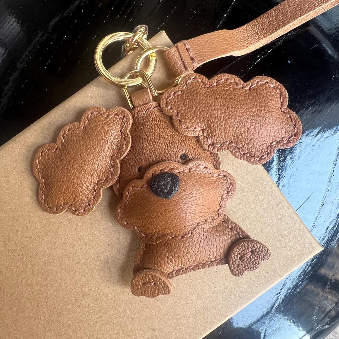 Leather Poodle Charm, Handmade Poodle Bag Charm, Cute Poodle Leather ...