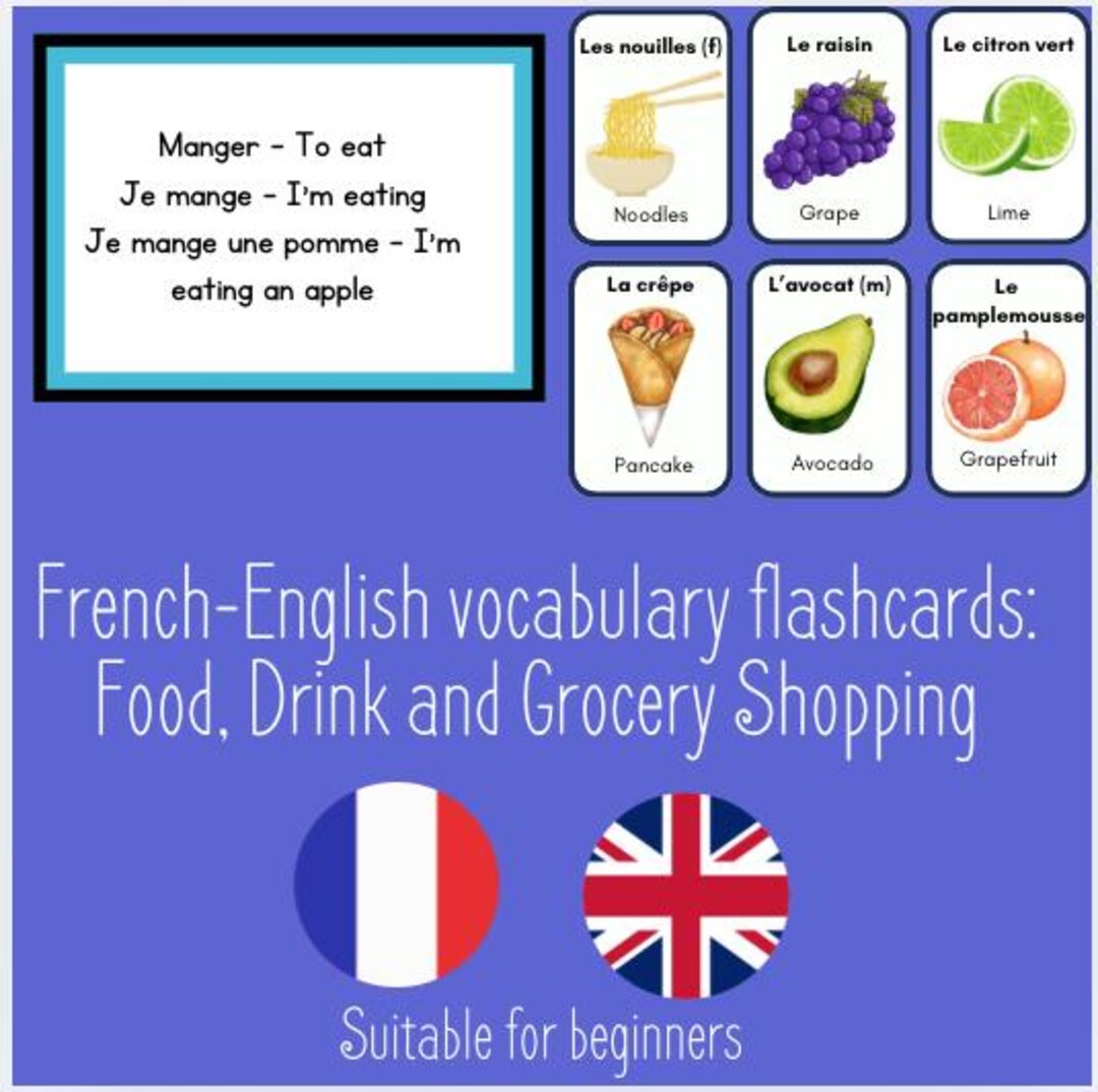 PRINTABLE FLASHCARDS Beginners' French-english Vocabulary Flashcards ...