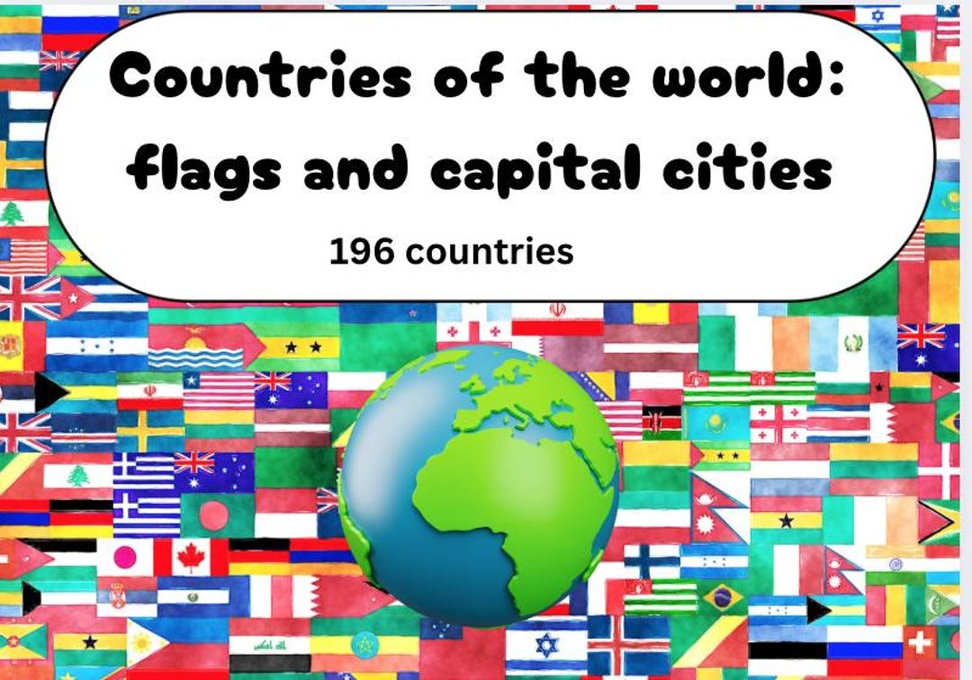 PRINTABLE FLASHCARDS Countries and Flags of the World With Capital ...