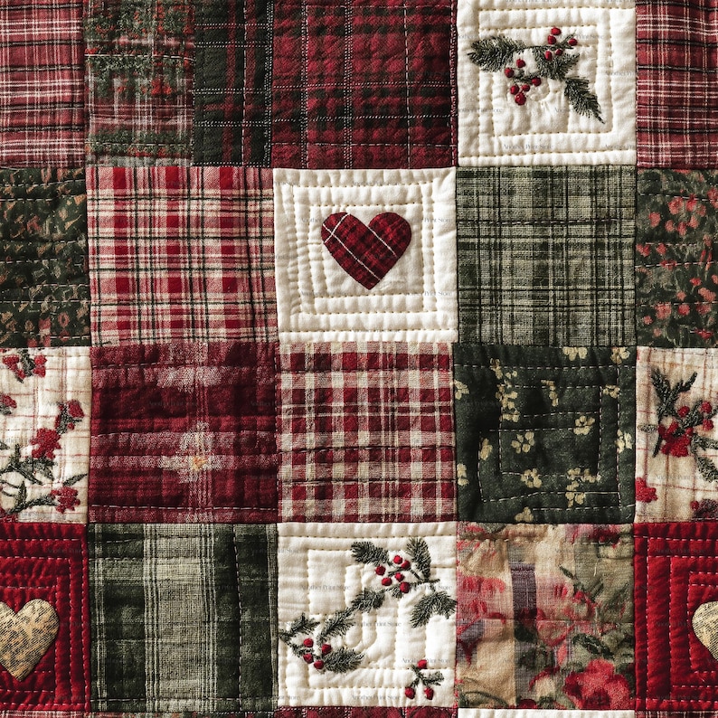 Plaid Patchwork Quilt Patterns: Christmas Holiday Designs (digital Download) - Etsy