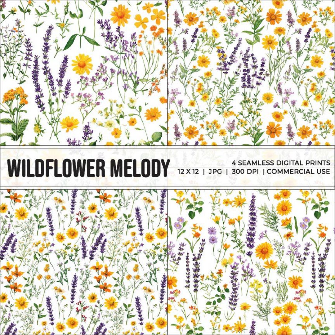 Wildflower Melody – Botanical Floral Pattern | Colorful Wildflower ...