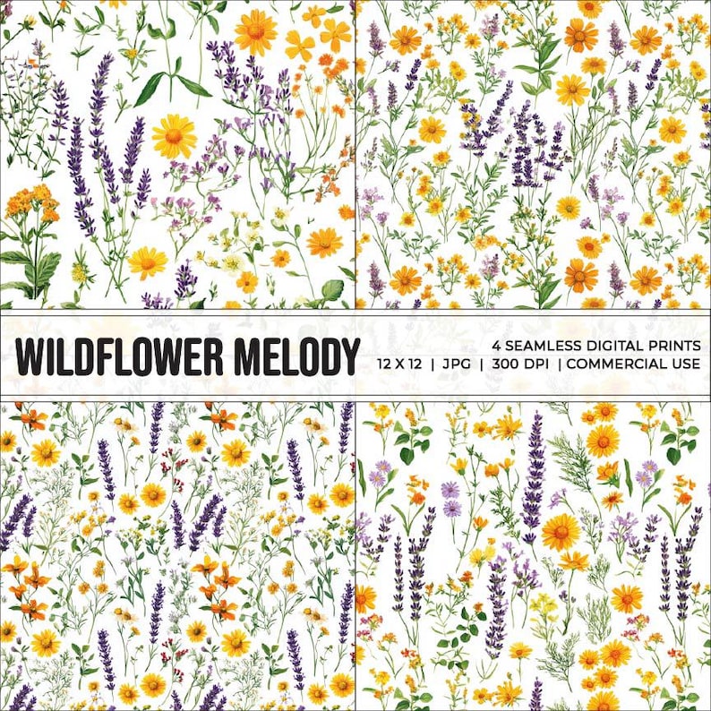 Wildflower Melody – Botanical Floral Pattern | Colorful Wildflower ...