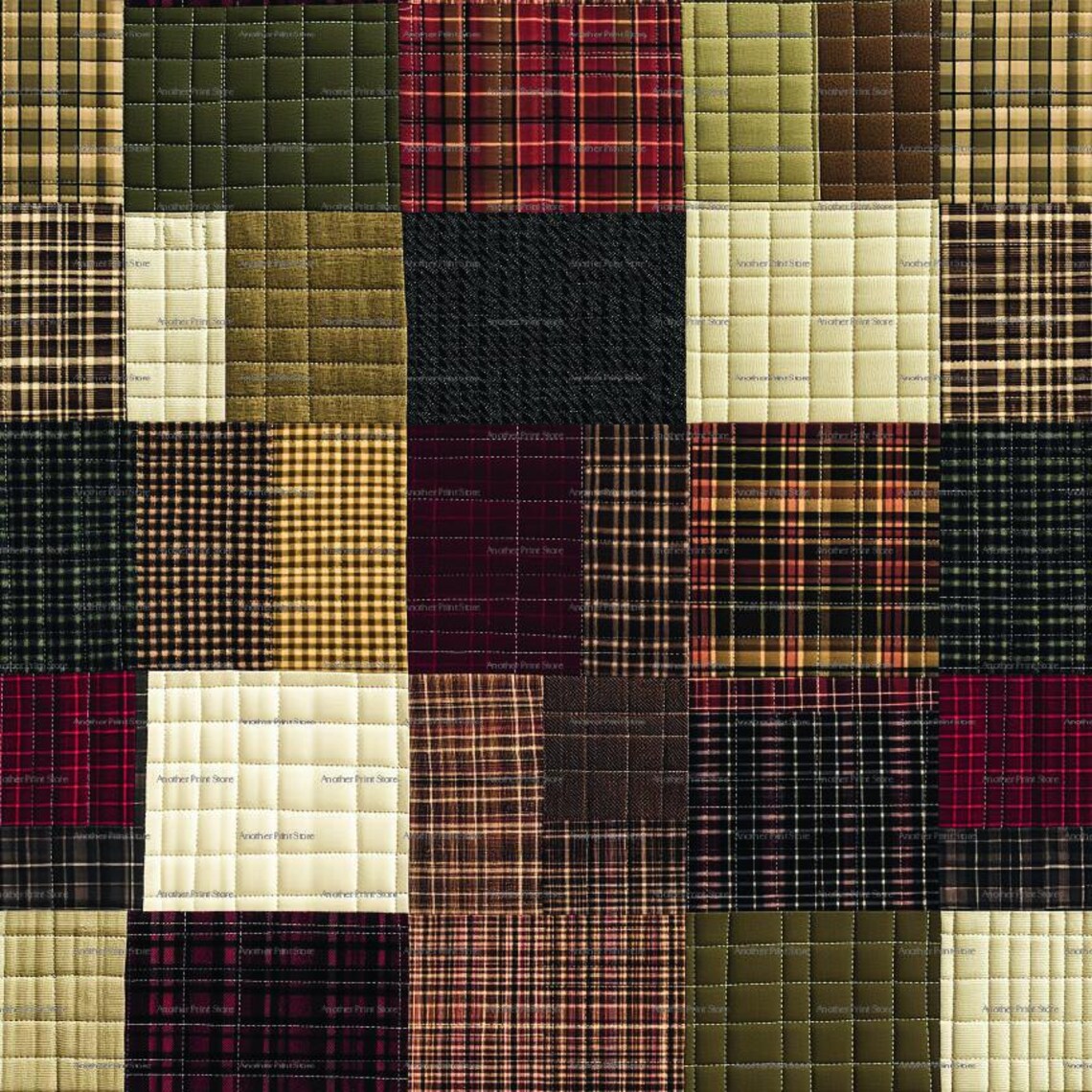 Rustic Plaid Patchwork Quilt Patterns: Seamless Farmhouse Prints ...