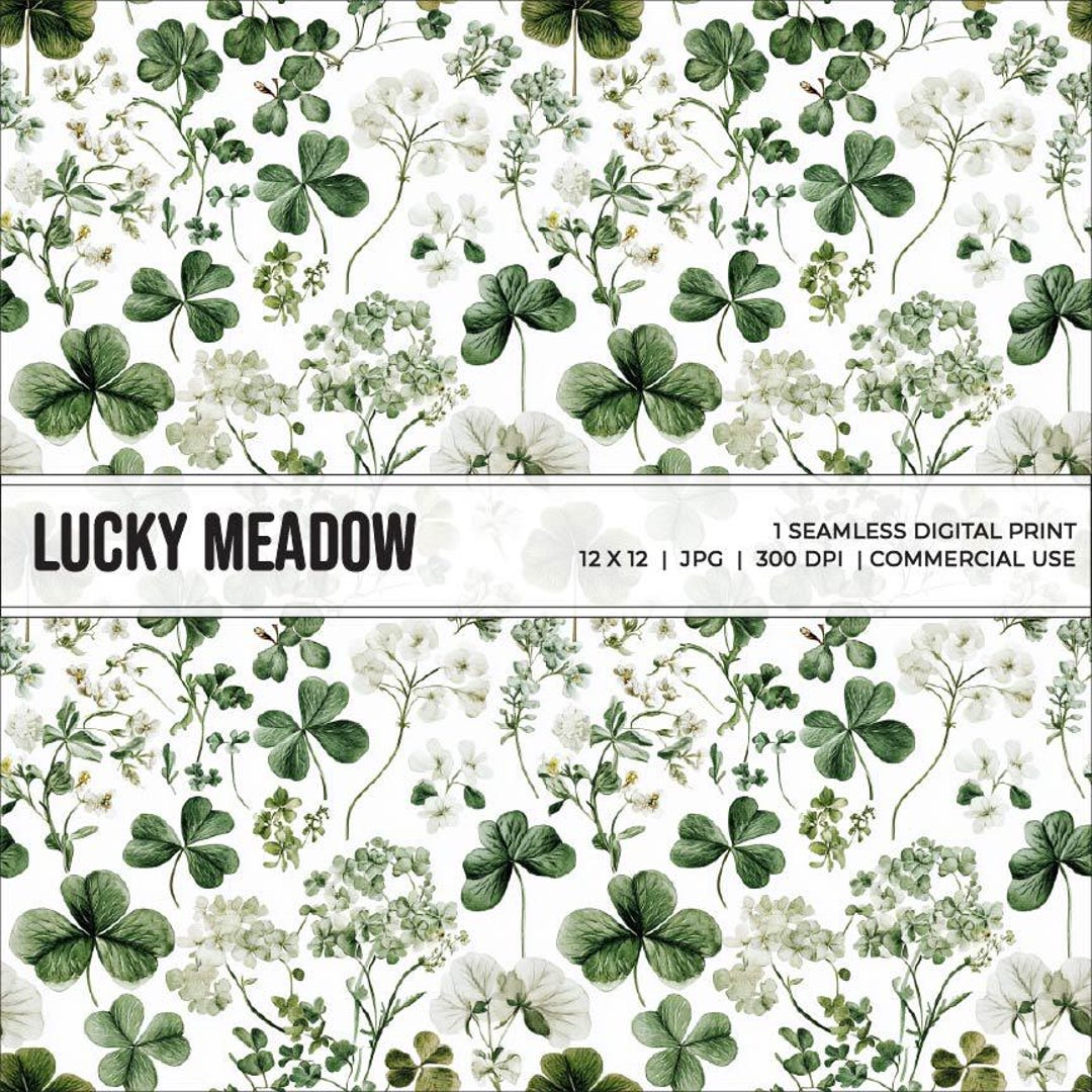 St. Patrick’s Print | Shamrock Seamless Pattern | Lucky Floral Meadow ...