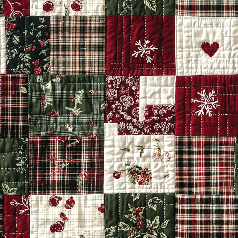 Plaid Patchwork Quilt Patterns: Christmas Holiday Designs (digital Download) - Etsy